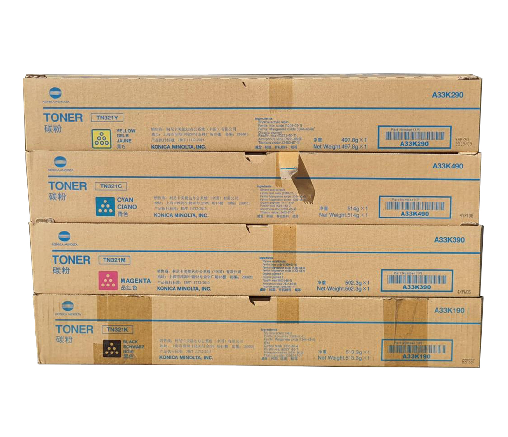 Konica Minolta TN321 Complete CMYK Toner Cartridges Set - Copiers Hub ...